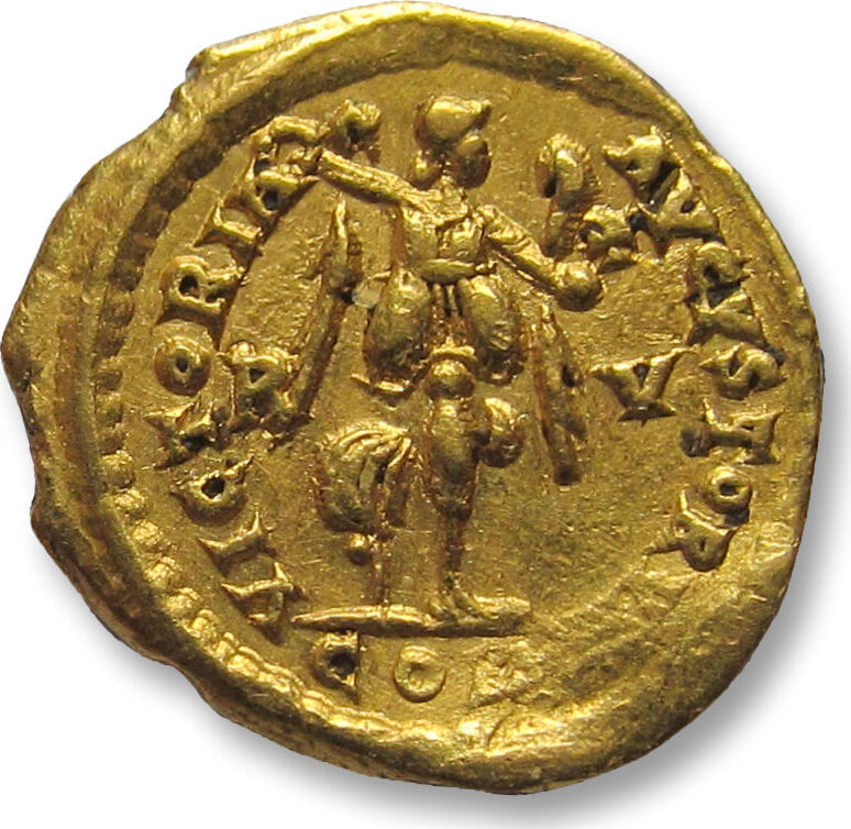 ROMAN EMPIRE AV gold tremissis circa 402-406 A.D. Honorius, Ravenna ...