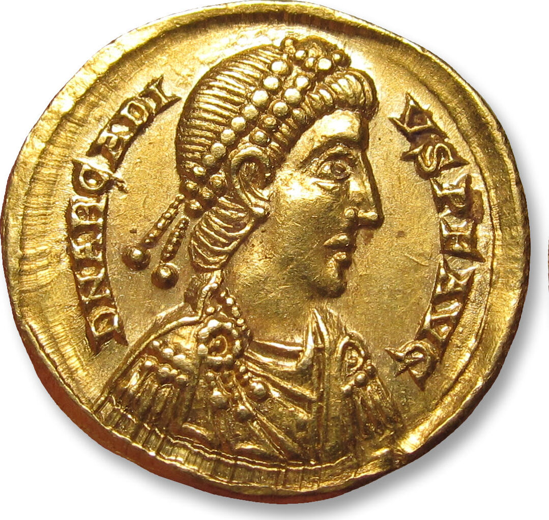 ROMAN EMPIRE AV gold solidus circa 395-402 A.D. Arcadius, Mediolanum ...