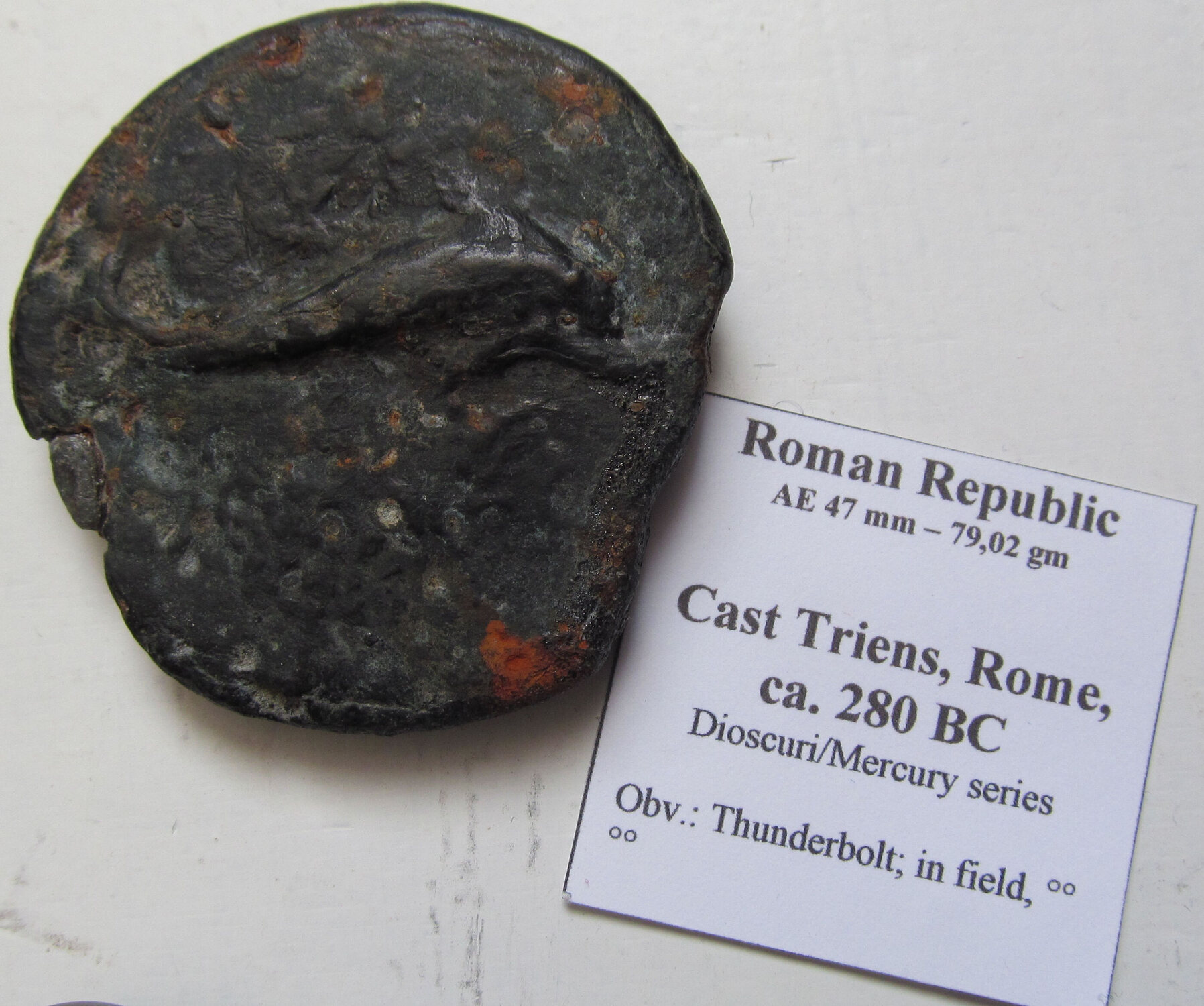 ROMAN REPUBLIC AE cast triens circa 280 B.C. Anonymous issue, Italian ...