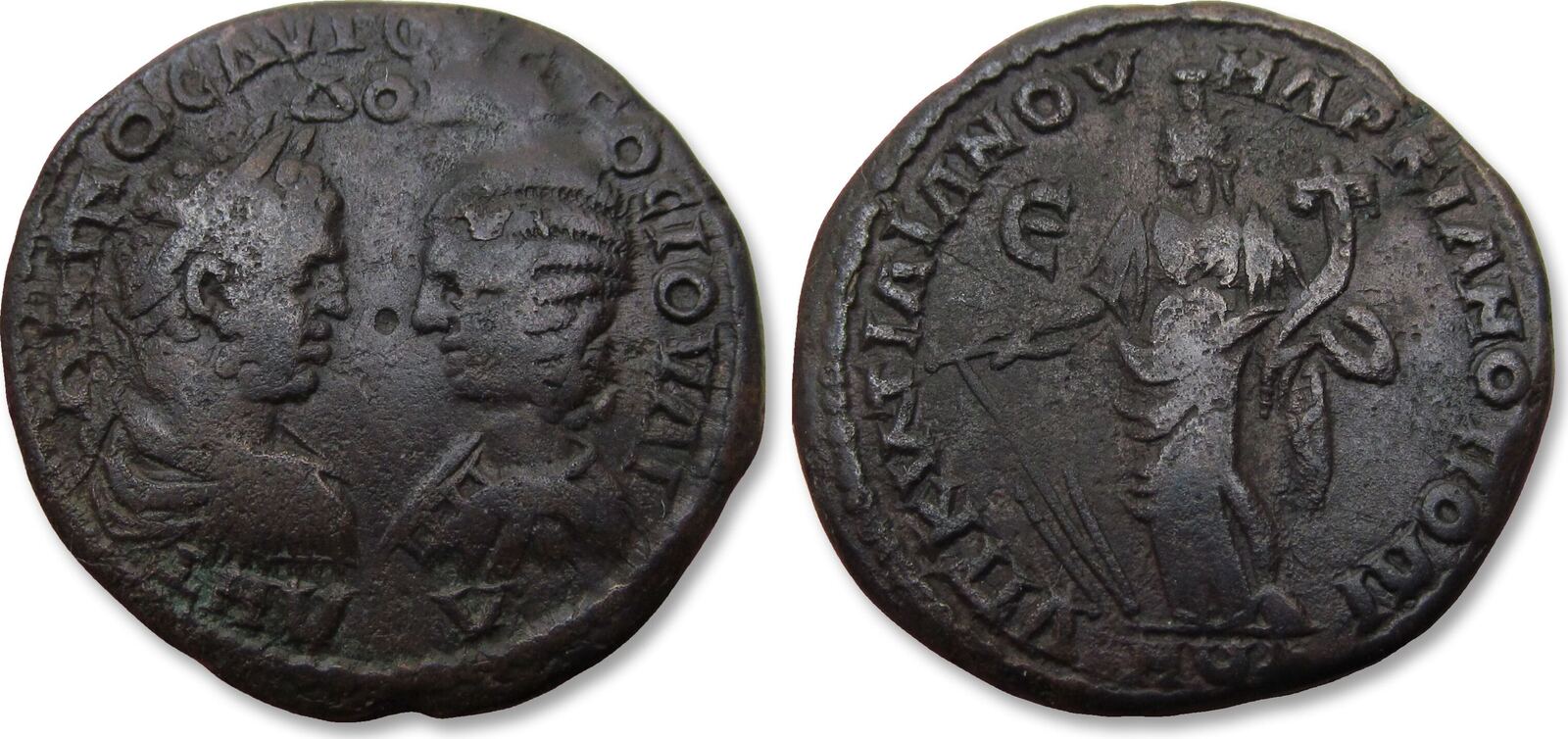 ROMAN EMPIRE AE 27mm (pentassarion) 198-217 A.D. Caracalla & Domna ...