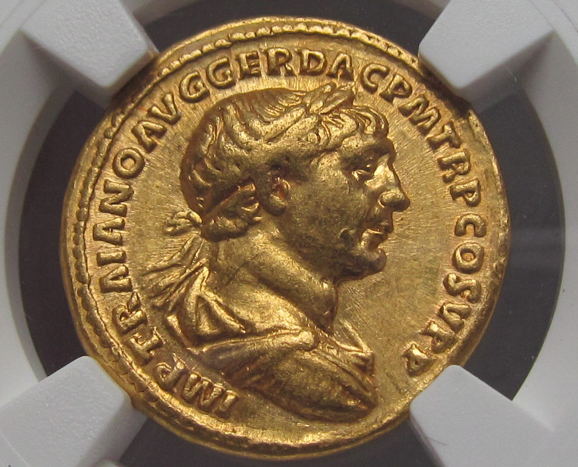 ROMAN EMPIRE AV gold aureus 107 A.D. Trajan / Trajanus, Rome mint - S P ...