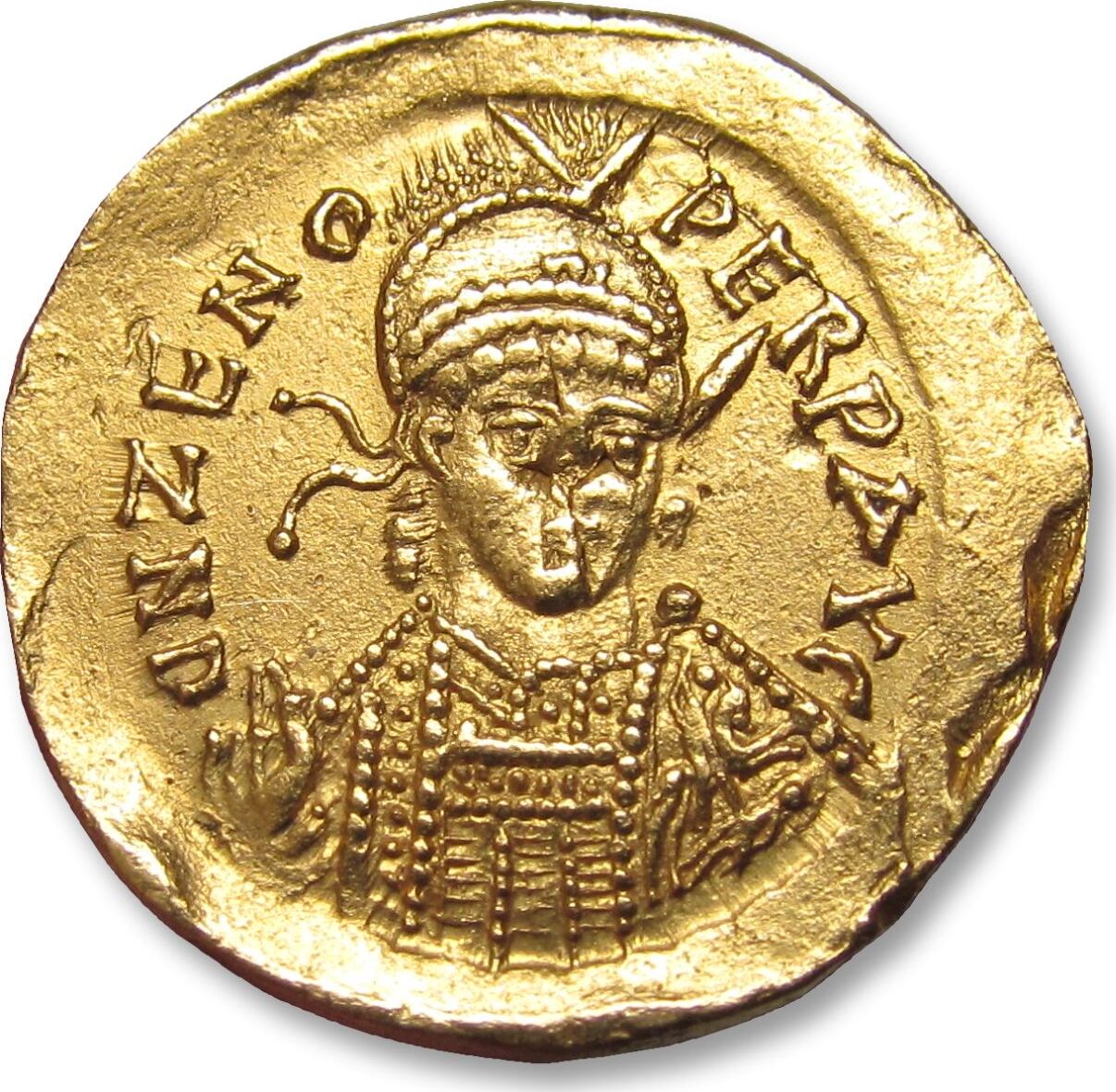ROMAN EMPIRE AV gold solidus 474-491 A.D. Zeno, Constantinople 3rd ...
