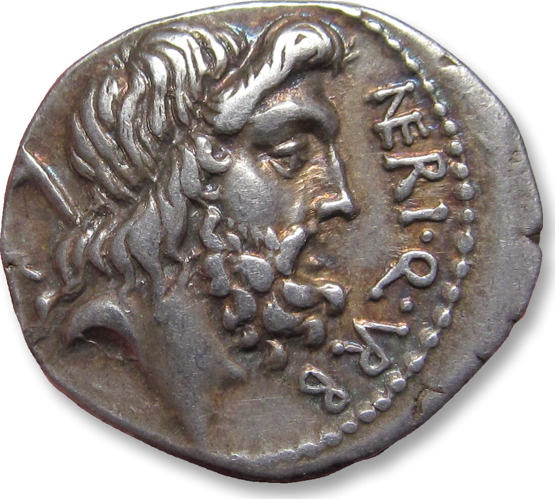 ROMAN REPUBLIC AR denarius 49 B.C. Cn. Nerius, Rome mint - scarcer type ...