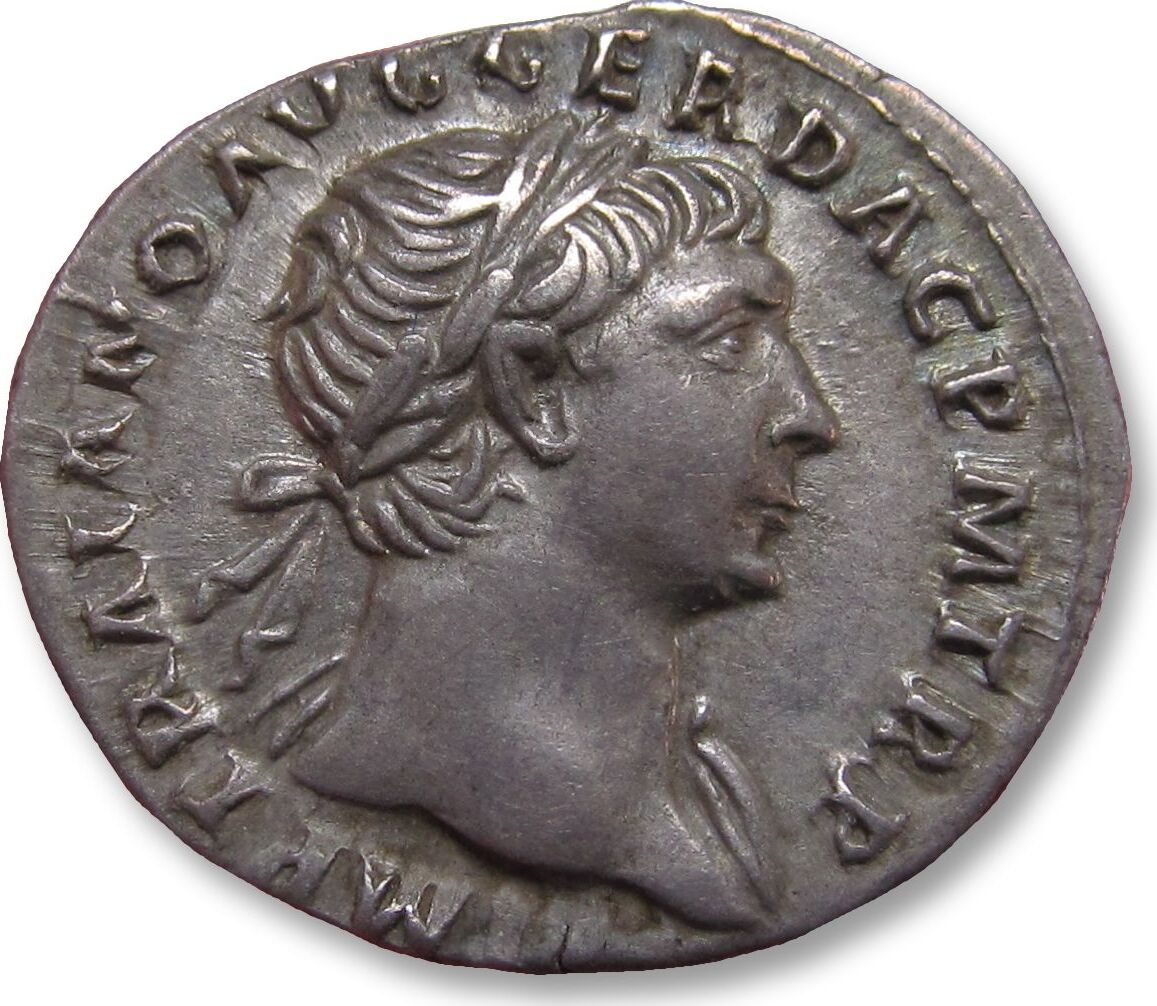 ROMAN EMPIRE AR denarius circa 107-108 A.D. Trajan / Trajanus, Rome ...
