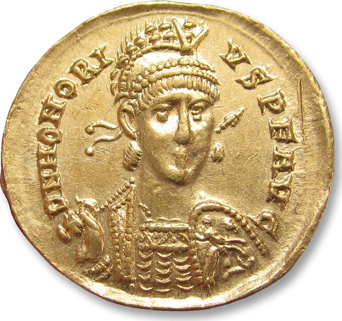 ROMAN EMPIRE AV gold solidus 395-402 A.D. Honorius, Constantinople mint ...
