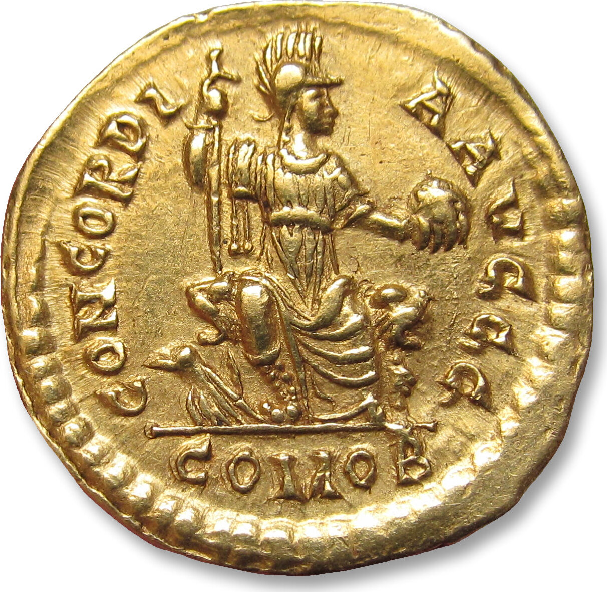 ROMAN EMPIRE AV gold solidus circa 388-390 A.D. Valentinianus II ...