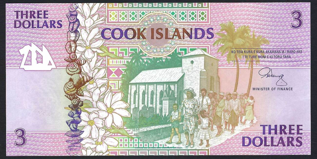 Iles Cook / Cook Islands 3 Dollars 1992 Cook Islands Aitutaki GEM UNC ...