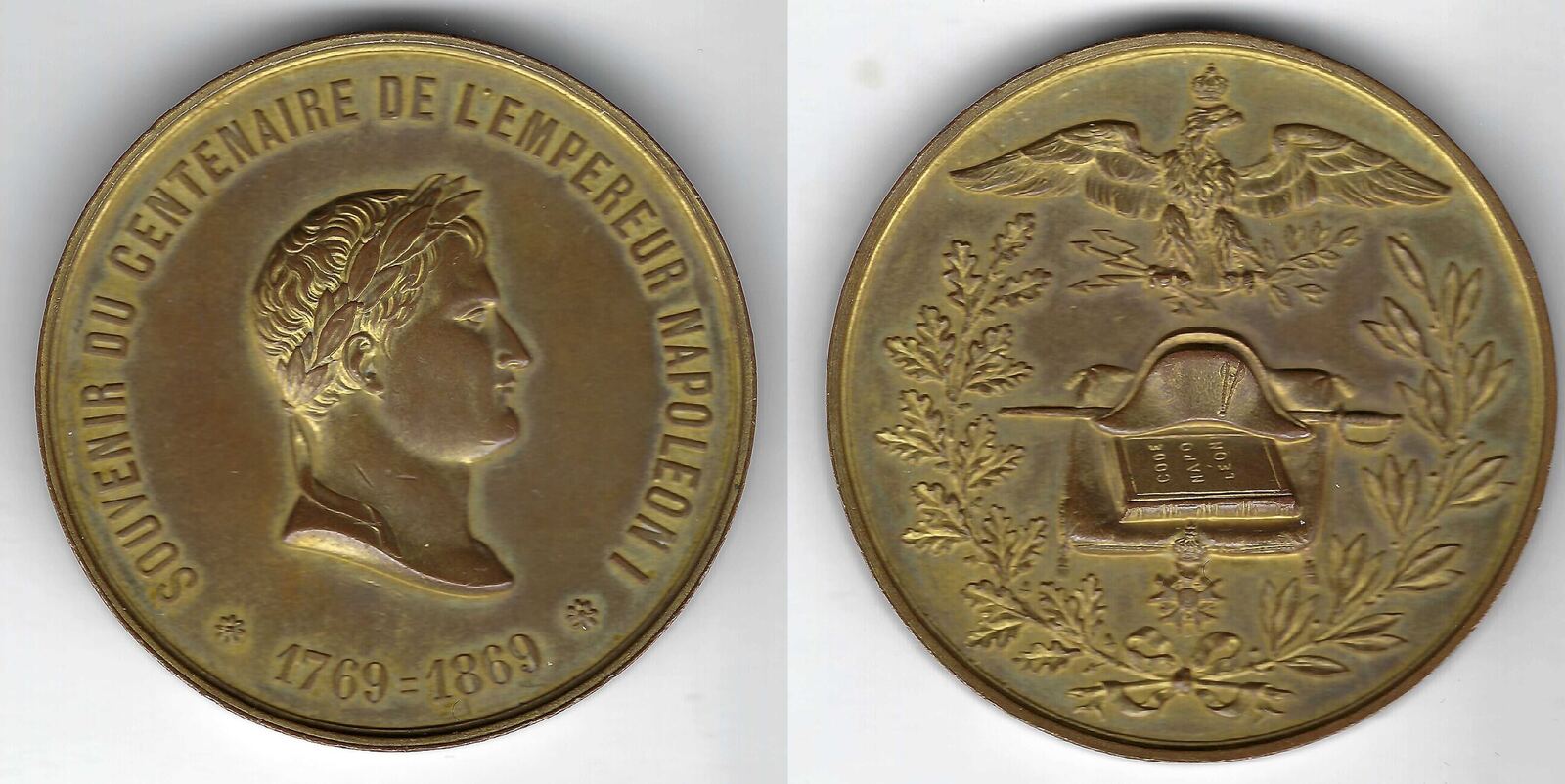 France / Frankreich Médaille en bronze 1869 Code Napoléon aEF | MA-Shops