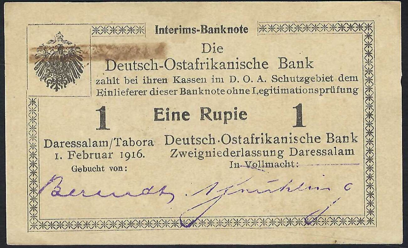 Allemagne / Germany / Deutschland 1 Rupie 01/02/1916 Deutsch ...
