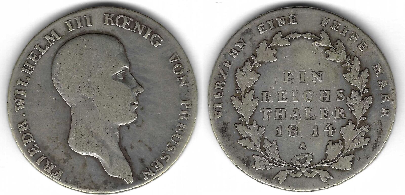 Prusse / Prussia / Preussen Taler 1814 A Friedrich Wilhelm III B / F ...