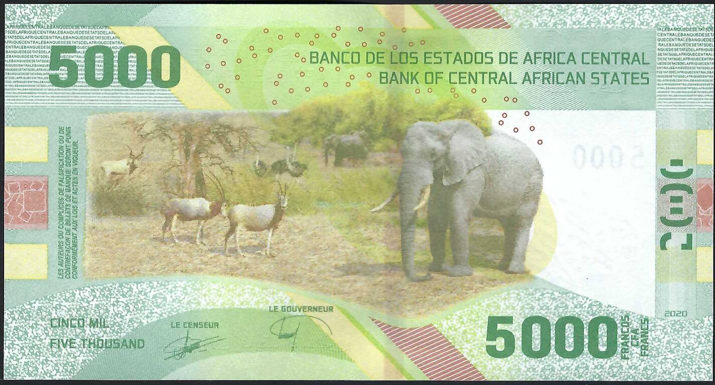 Afrique Centrale / Central African 5000 Francs 2020 Banque des Etats de ...