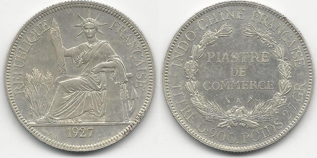 Piastre de Commerce 1927 Indochine Française VF | MA-Shops