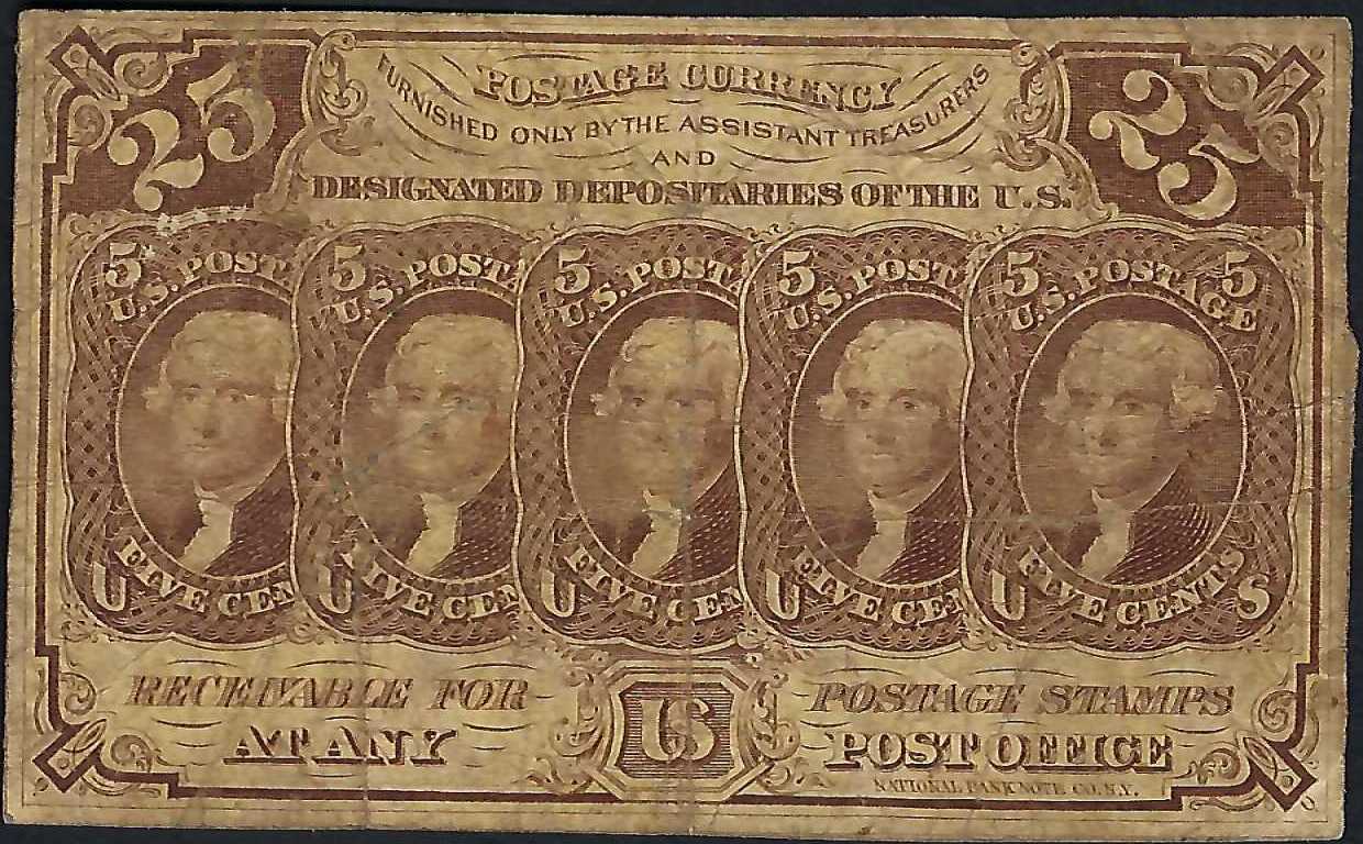 Etats-Unis / U.S.A. / United States 25 Cents 17/07/1862 Postage ...