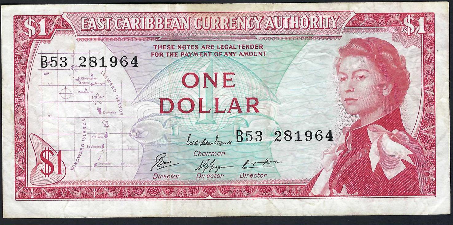 Eastern Caribbean / Caraïbes Orientales 1 Dollar 1965 East Caribbean ...