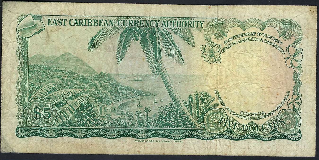 Eastern Caribbean / Caraïbes Orientales 5 Dollars 1965 East Caribbean ...