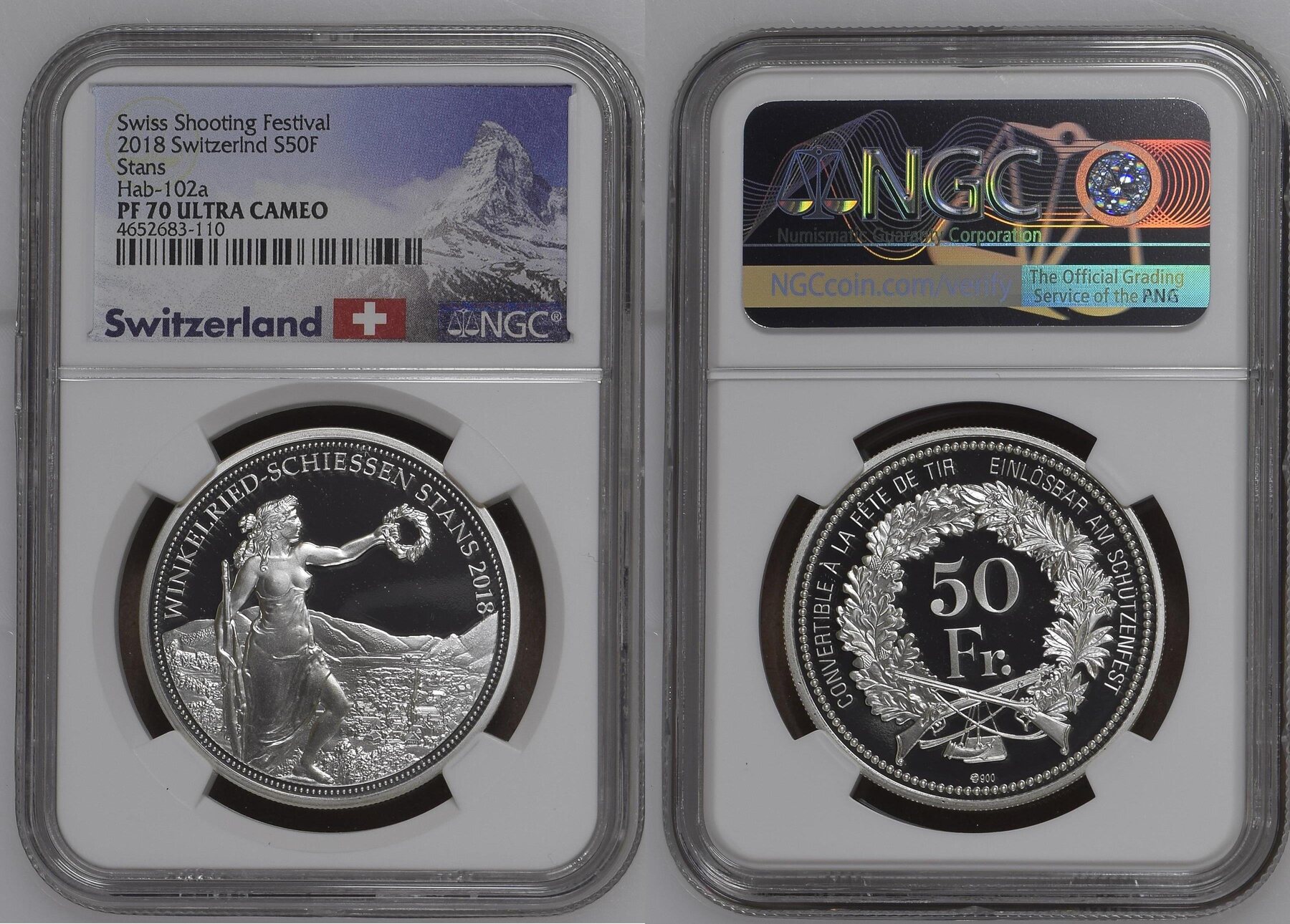 Swiss 50 Franc 2010 S50F SWITZERLND PR 70 | MA-Shops