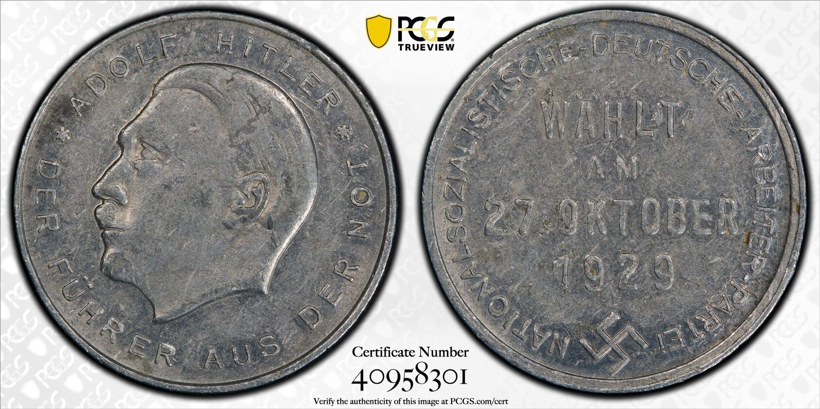 Germany, Third Reich (1929) NSDAP Election Token, C-4, Aluminum, 27 ...