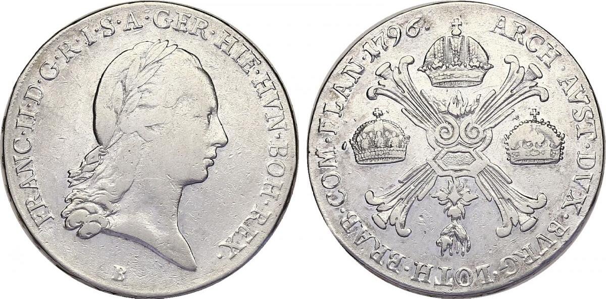 RDR Kronentaler 1796 B Franz II./I. (1792 - 1835) VF- / VF | MA-Shops