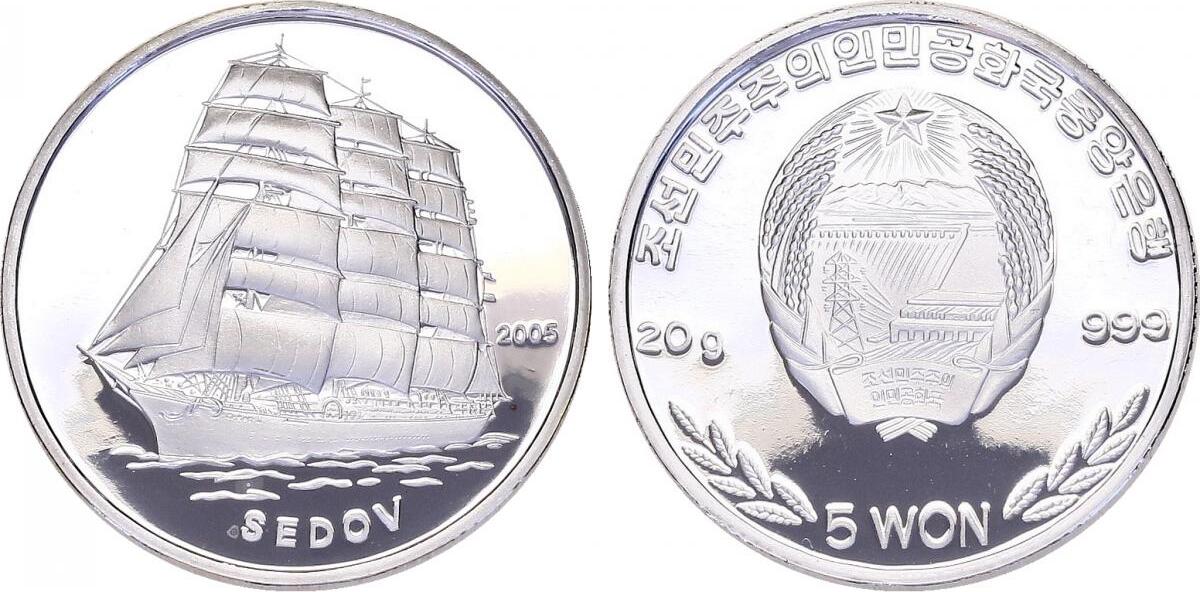 Korea (Nord) 5 Won 2005 'Sedov' Proof | MA-Shops