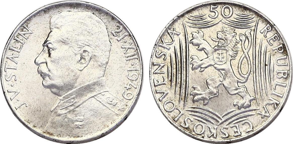 Tschechoslowakei 50 Kronen 1949 'Josef Stalin' UNC-. | MA-Shops