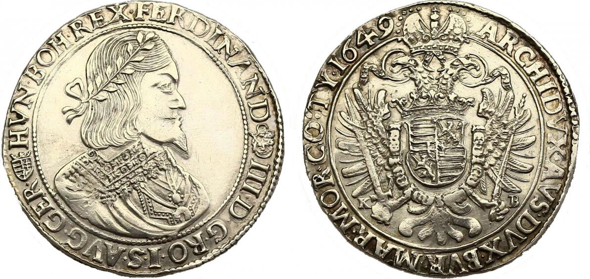 RDR Taler 1649 K-B Ferdinand III. (1637- 1357) altgereinigt, AU | MA-Shops