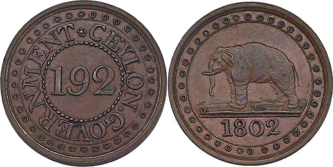 Sri Lanka - Ceylon 1/192 Rixdollar (1 Stiver) 1802 Georg III. (1760 ...