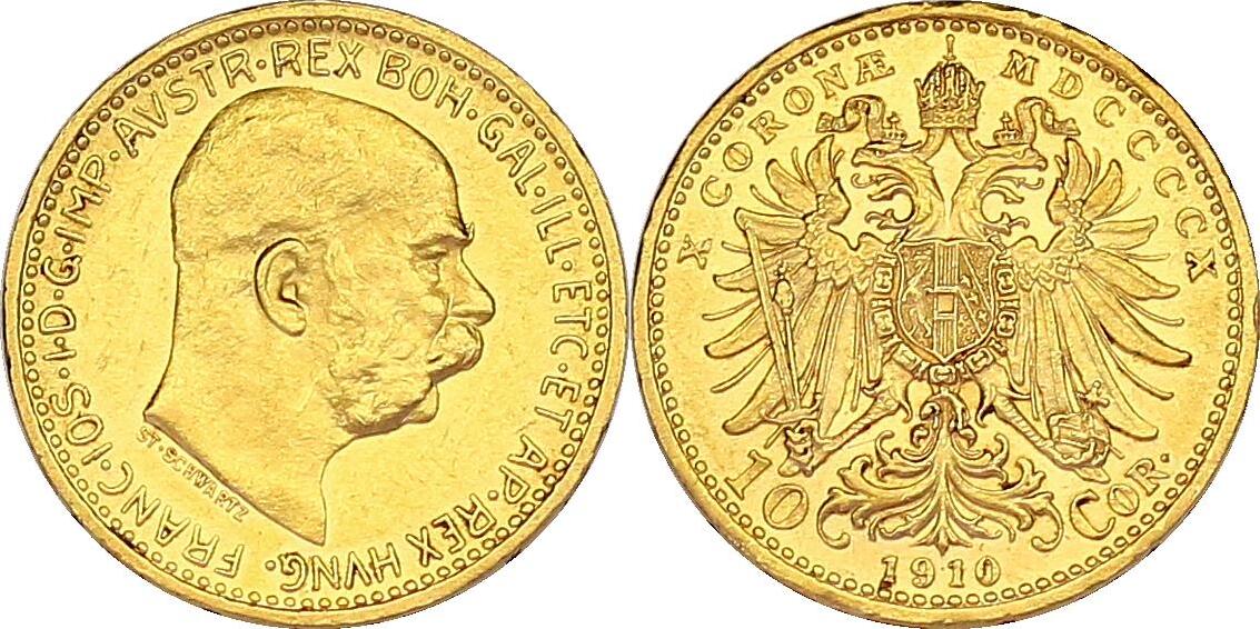 Österreich - Ungarn 10 Kronen 1910 Franz Joseph (1848 - 1916) 'St ...