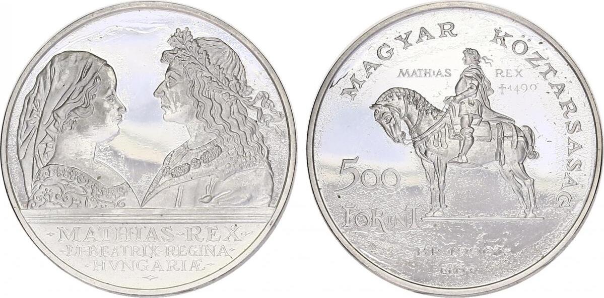Ungarn 500 Forint 1990 Matthias Beatrix Proof Zaponiert MA Shops