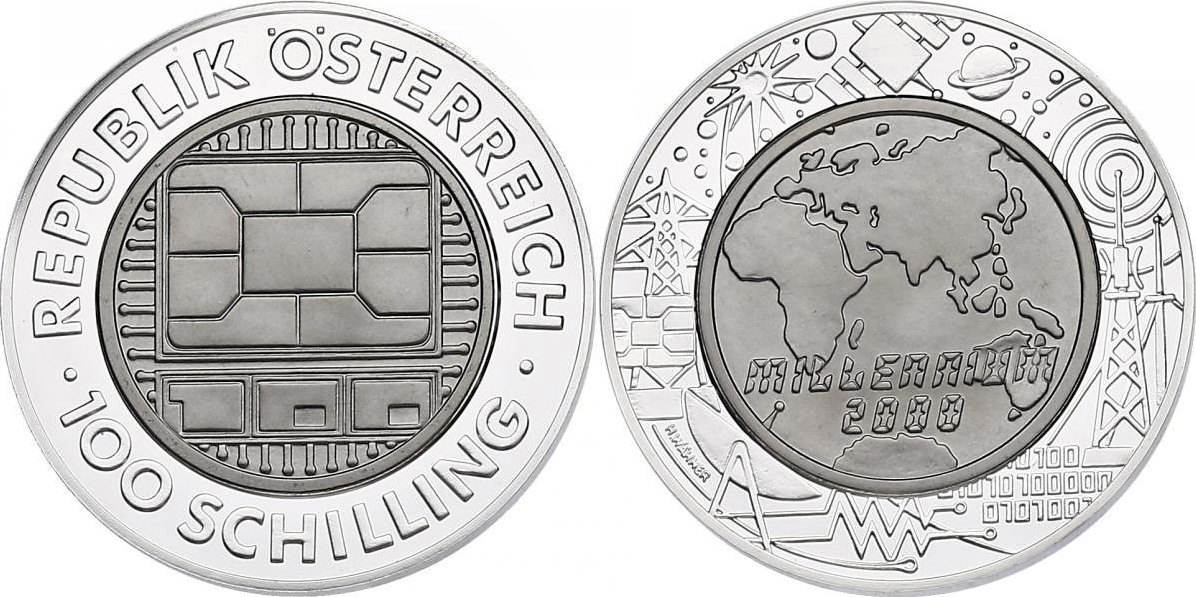 Österreich 100 Schilling 2000 Masterpieces Millenium Collection ...