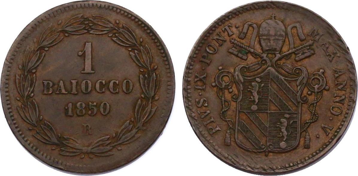 Vatikan Baiocco 1850 R Papst Pius IX. (1846 - 1878) VF / aEF | MA-Shops