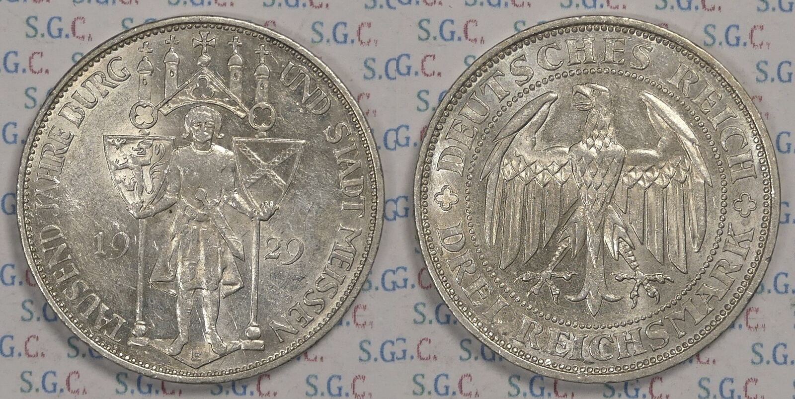 Weimar Republik 3 RM 1929-E 1000 Years Meissen MS61/62 | MA-Shops