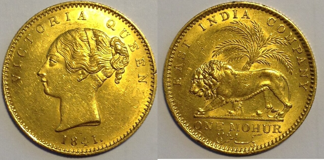 Indien, Mohur,Calcutta 1841, Victoria,1837-1901, AU, | MA-Shops