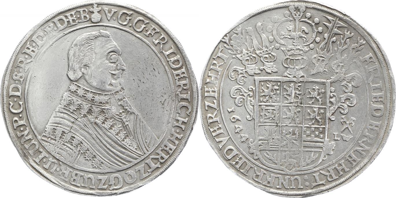 Braunschweig-Lüneburg-Celle Reichstaler 1644 LW Friedrich von Celle 1636-1648. Leicht berieben ...