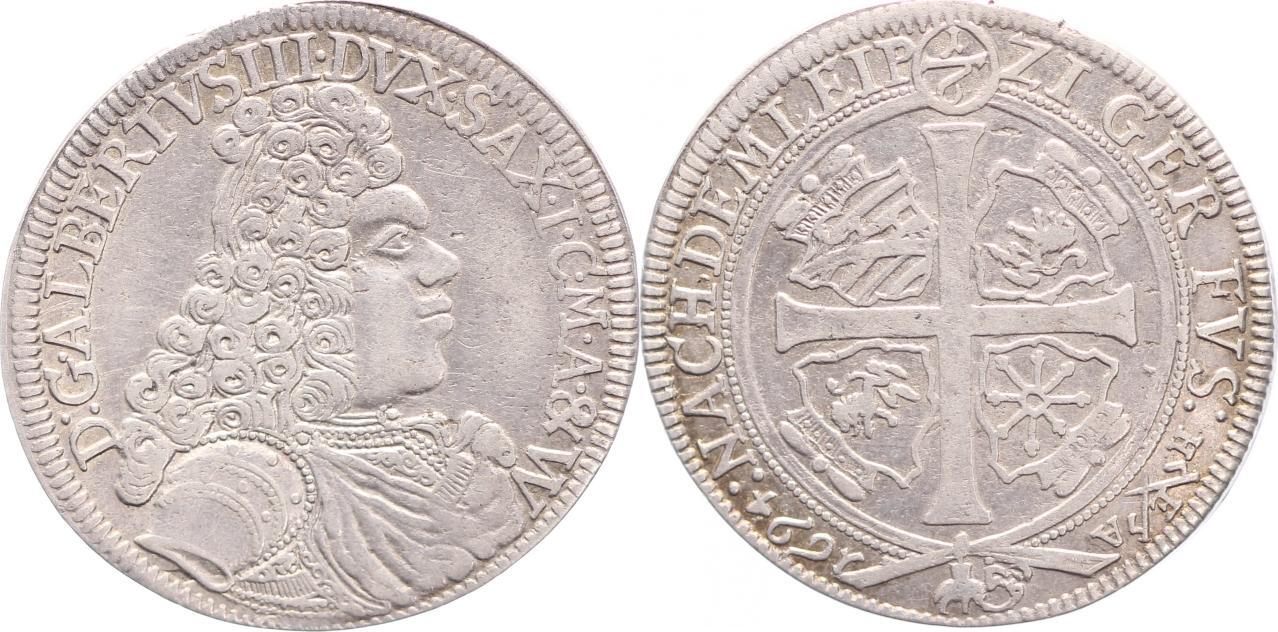 Sachsen-Coburg 1/6 Taler 1694 Albrecht III. 1680-1699. VF | MA-Shops