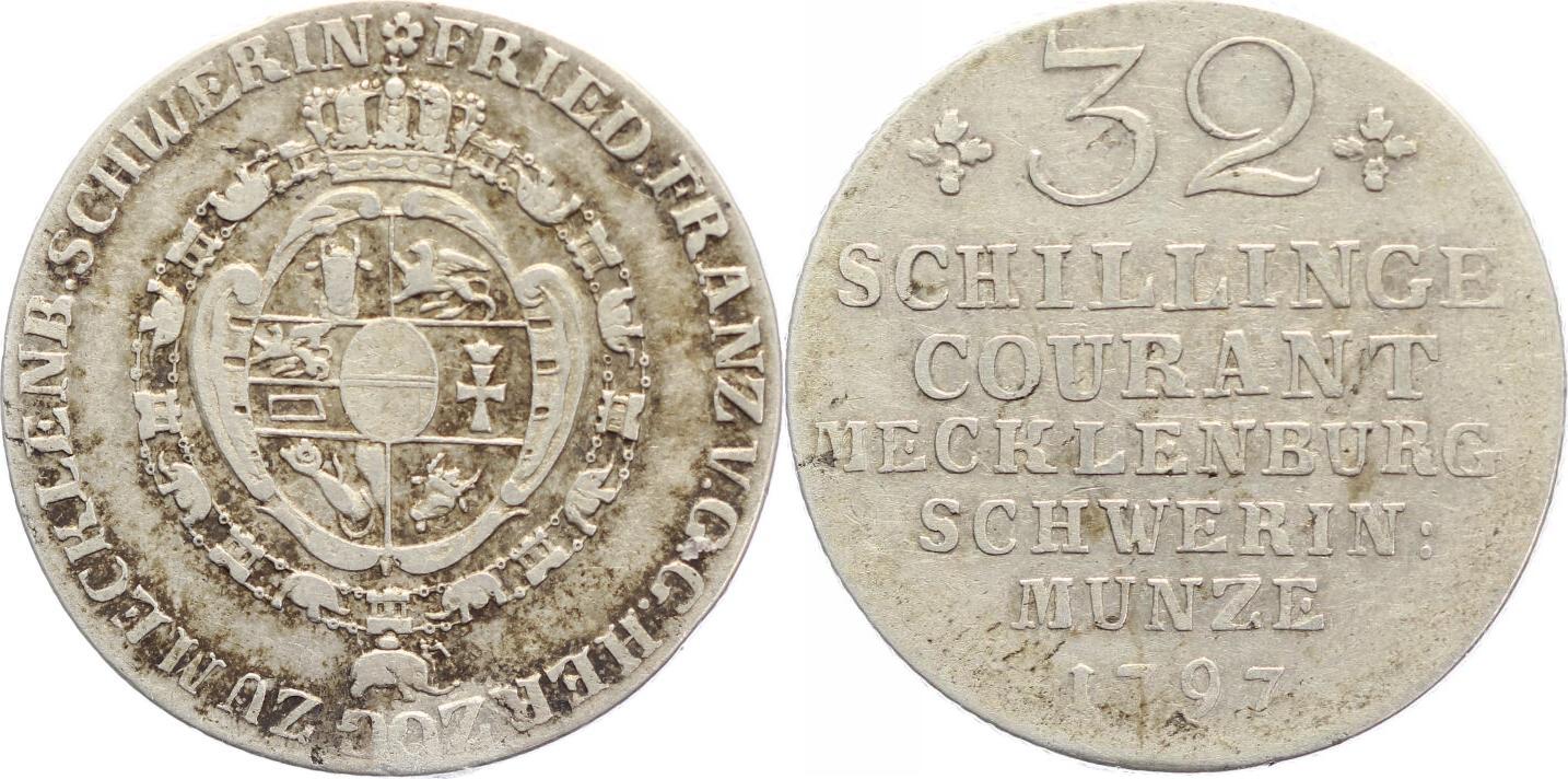 Mecklenburg-Schwerin 32-Schillinge 1797 Friedrich Franz I. 1785-1837. VF | MA-Shops