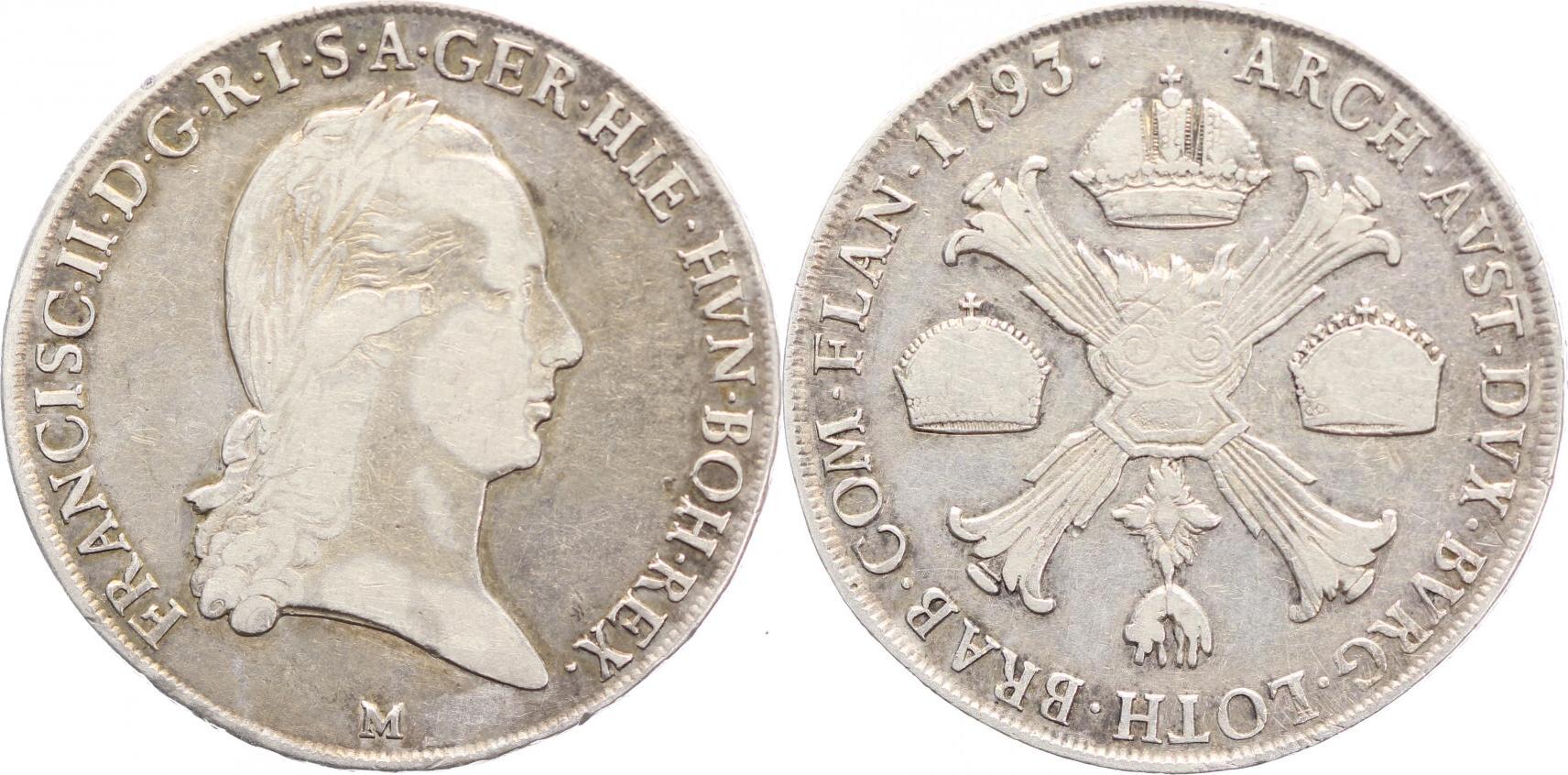 Haus Habsburg Kronentaler 1793 M Franz II.(I.) 1792-1835. VF | MA-Shops