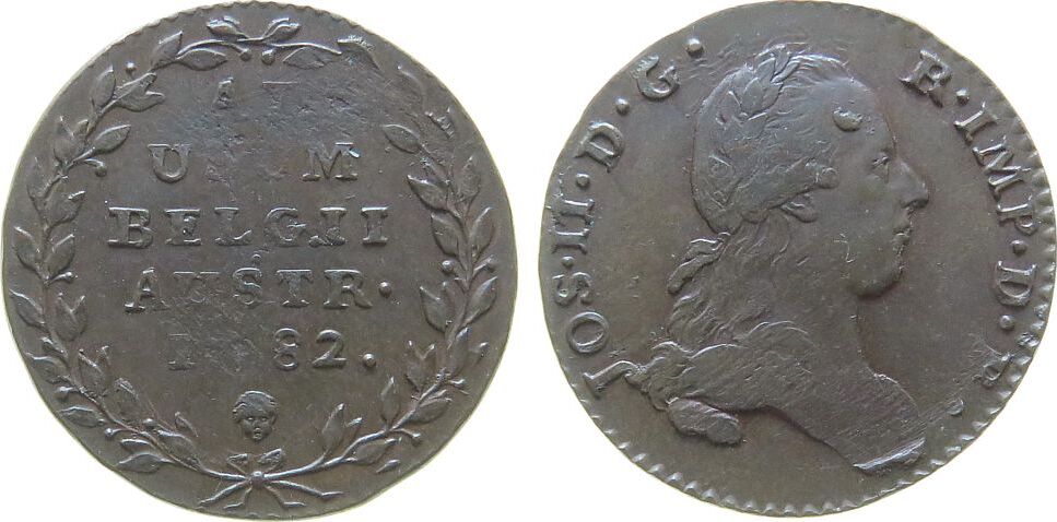 Österreich Niederlande 2 Liards 1782 Ku Josef II (1765-1790), Brüssel, Prägeschwäche ...