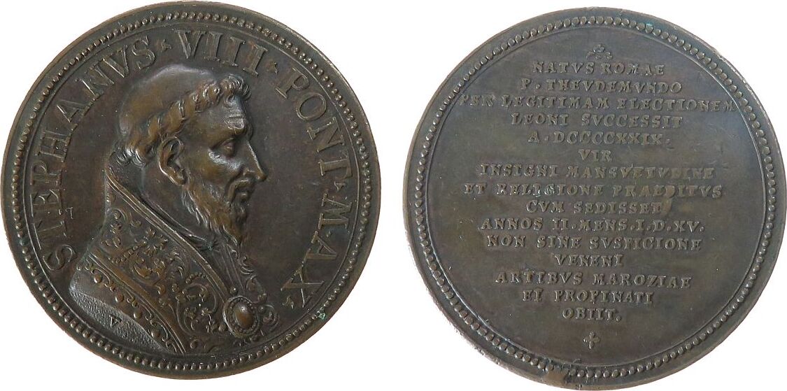 Vatikan Suitenmedaille o.J. Bronze Stephanus VIII. (Stephan VIII. - 939 ...