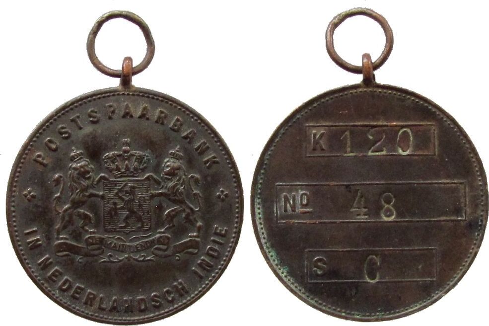 Indonesien tragebarer Legitimationsjeton o.J. Bronze Postspaarbank ...