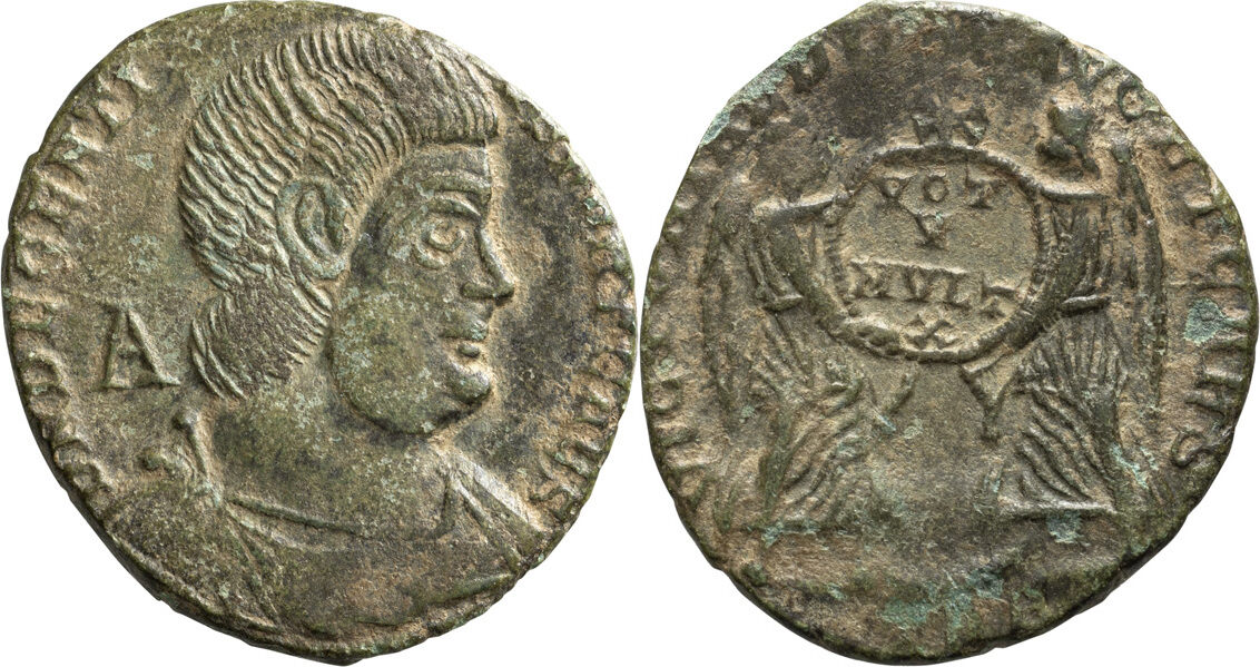 Ancient Roman 352 AD, Officina P=1 Decentius as Caesar. AE 3 | MA-Shops