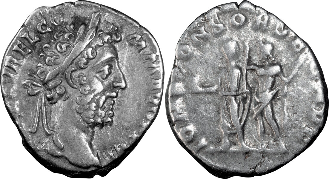 Ancient Roman 191 AD Commodus. Denarius | MA-Shops