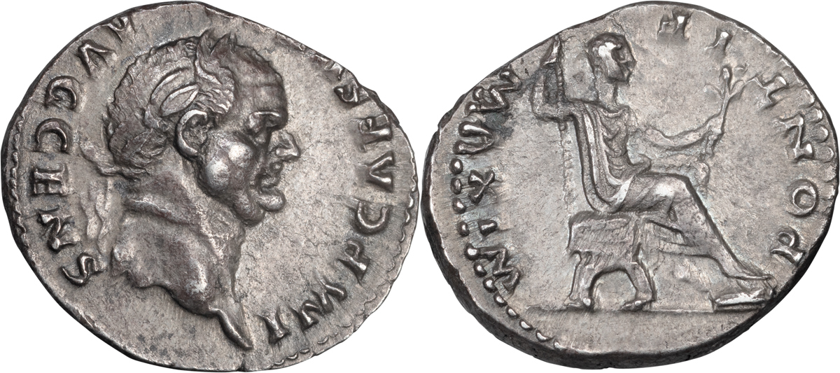 Ancient Roman 73 AD Vespasian. Denarius | MA-Shops