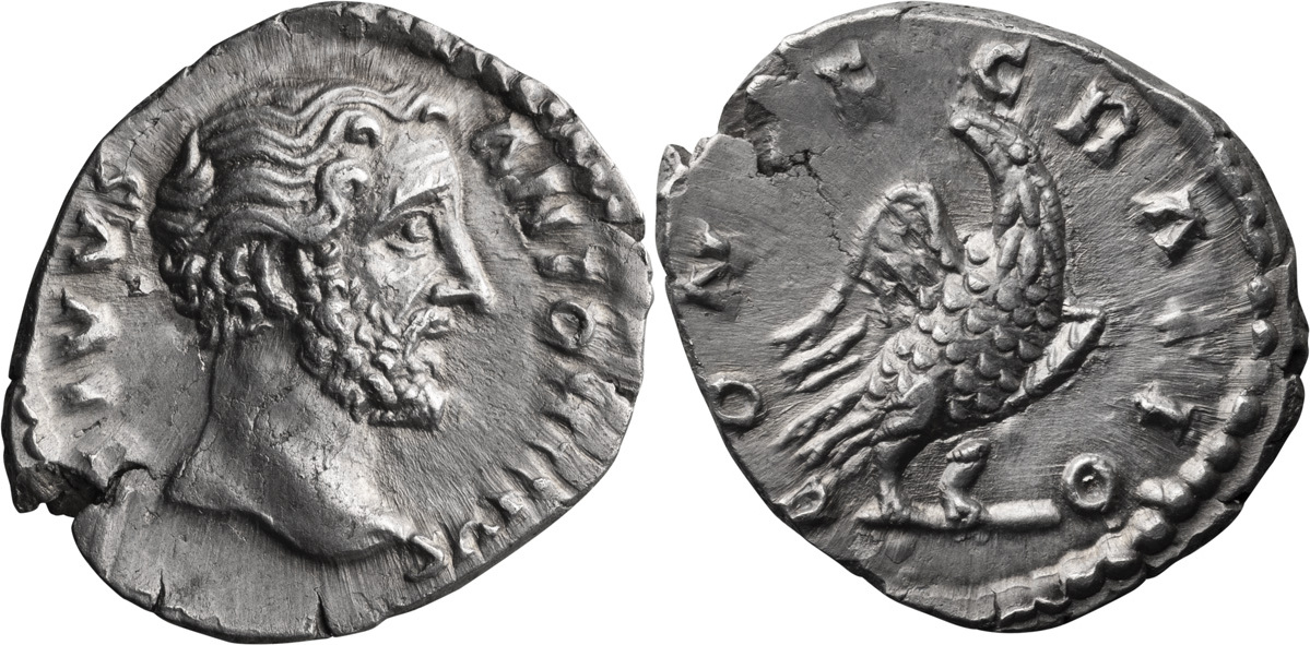 Ancient Roman 161 AD Antoninus Pius. Denarius | MA-Shops