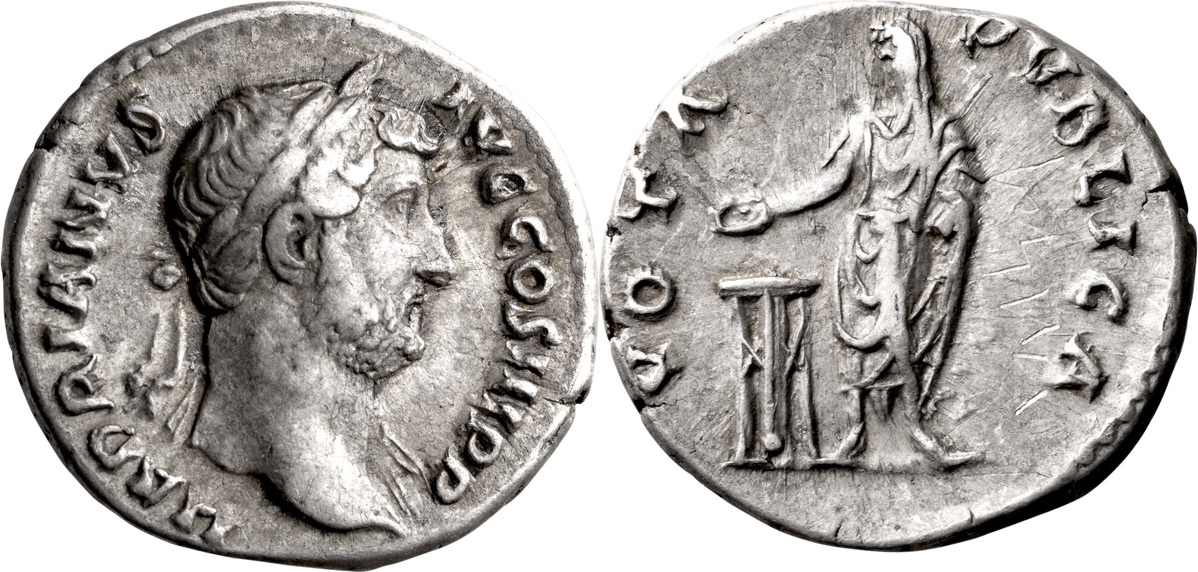 Ancient Roman 137-138 AD Hadrian. Denarius | MA-Shops