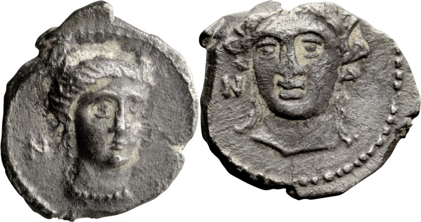 Ancient Greek c. 400-380 BC Cilicia, Nagidus Obol. | MA-Shops