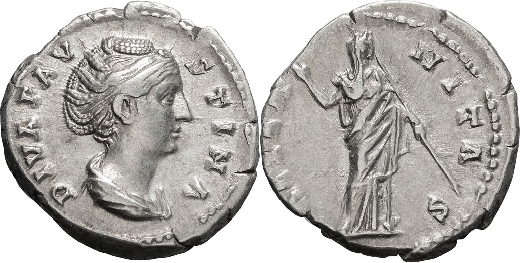 Ancient Roman Diva Faustina I. Denarius | MA-Shops