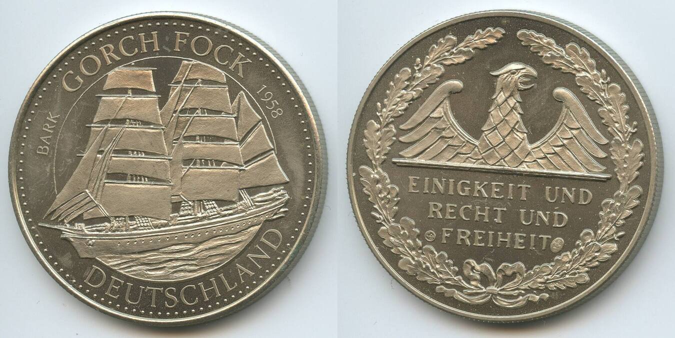 Deutschland Medaille nd M1022 - Segelschiff Gorch Fock Bark 1958 ...