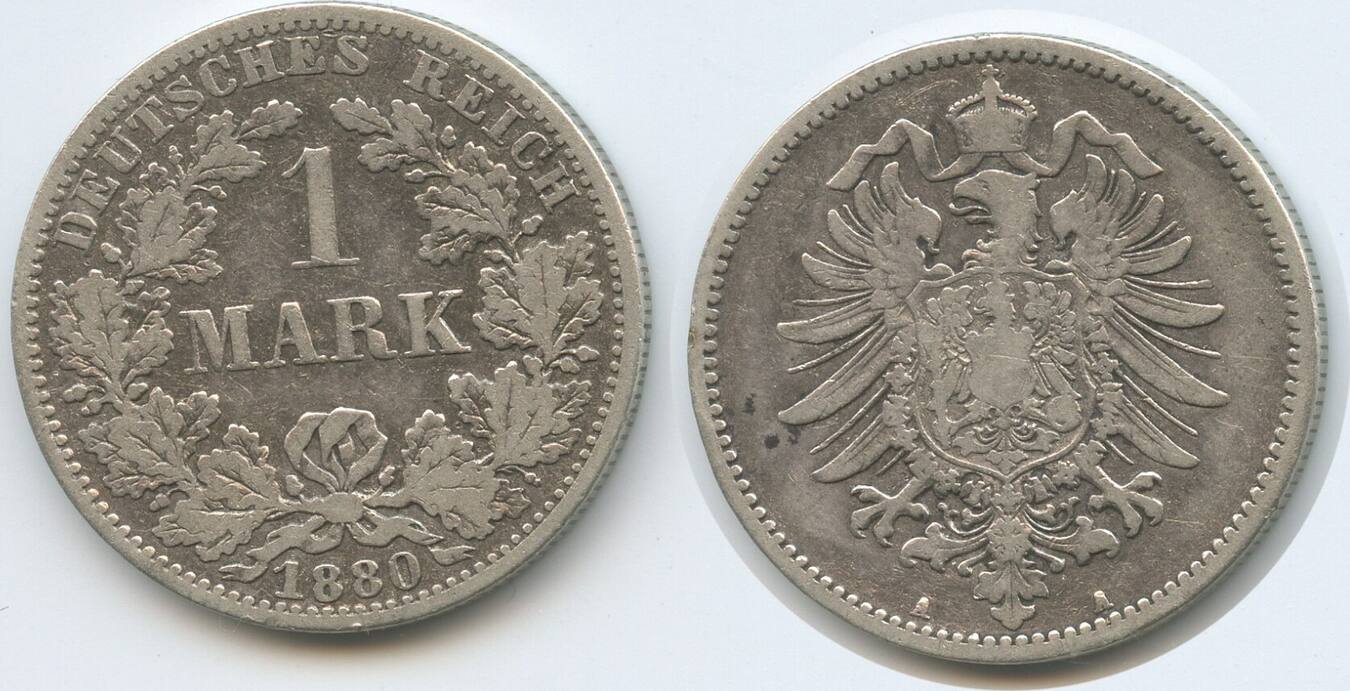 Deutsches Reich Kaiserreich 1 Mark 1880 A Berlin G11260 - Germany ...