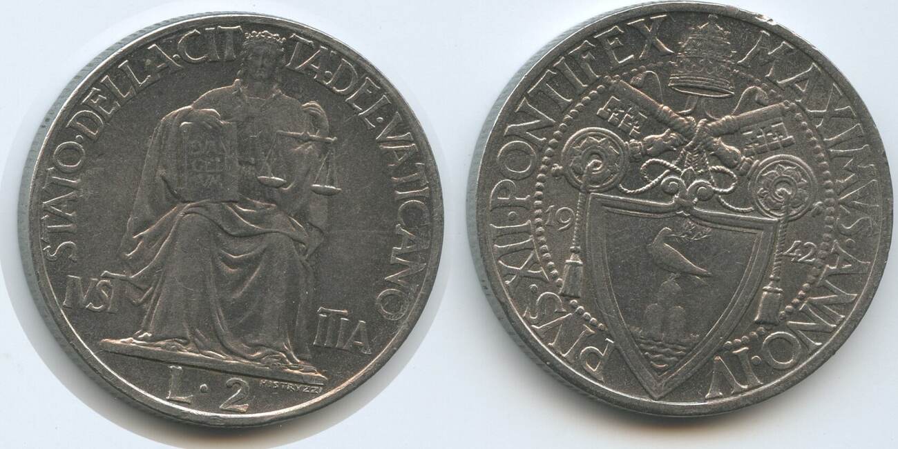 Vatikan 2 Lire 1942-IV G1754 - Vatican City Pius XII. 1939-1958 EF | MA-Shops