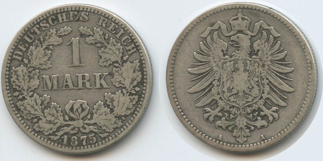 Deutsches Reich Kaiserreich 1 Mark 1875 A Berlin G10460 - Wilhelm I ...
